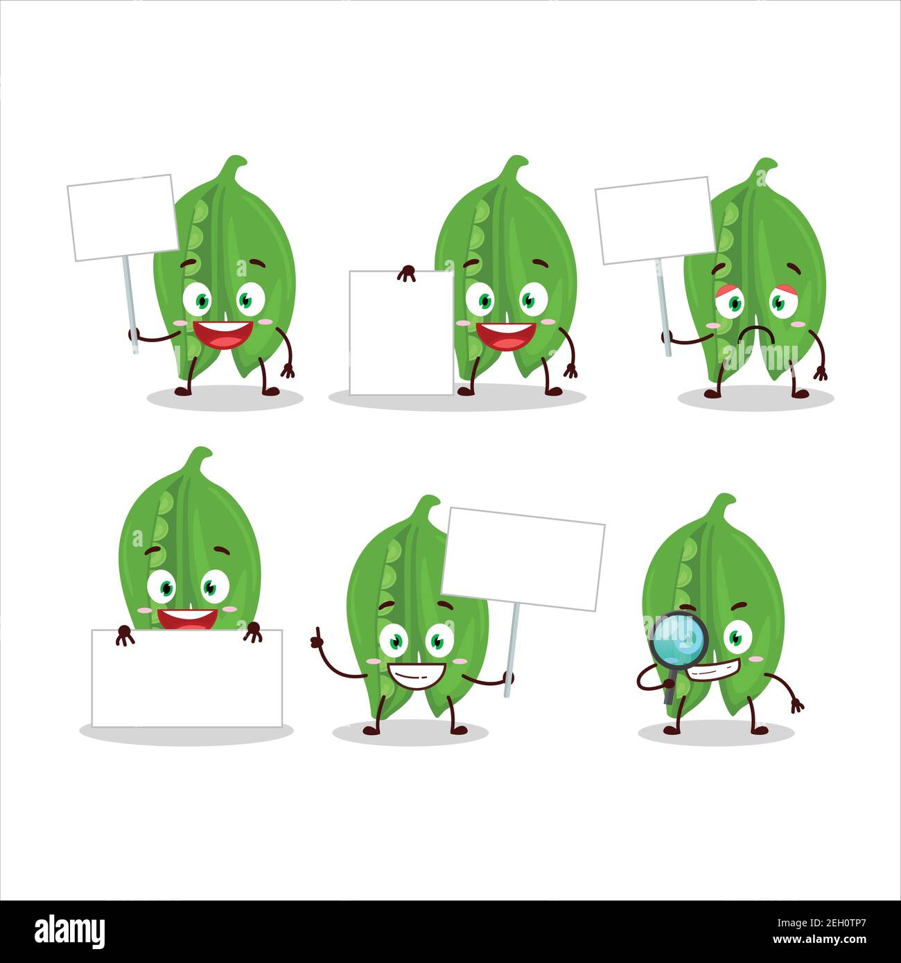 Peas cartoon in character bring information board. Vector illustration ...