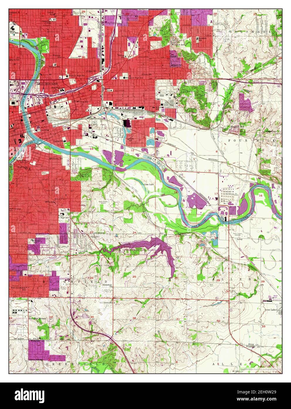 Des Moines SE, Iowa, map 1956, 1:24000, United States of America by ...