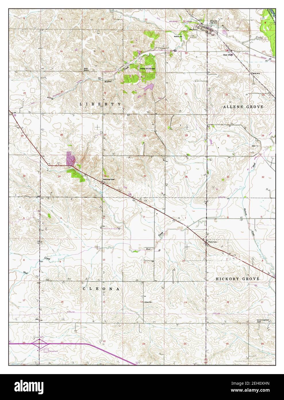 Dixon, Iowa, map 1953, 1:24000, United States of America by Timeless ...