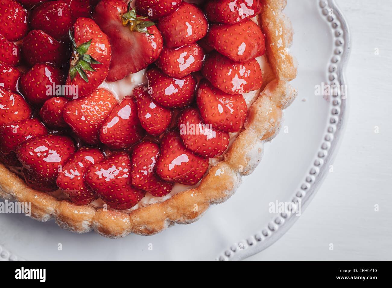 Delicious fresh Charlotte cake with strawberries and Savoiardi biscuits ...