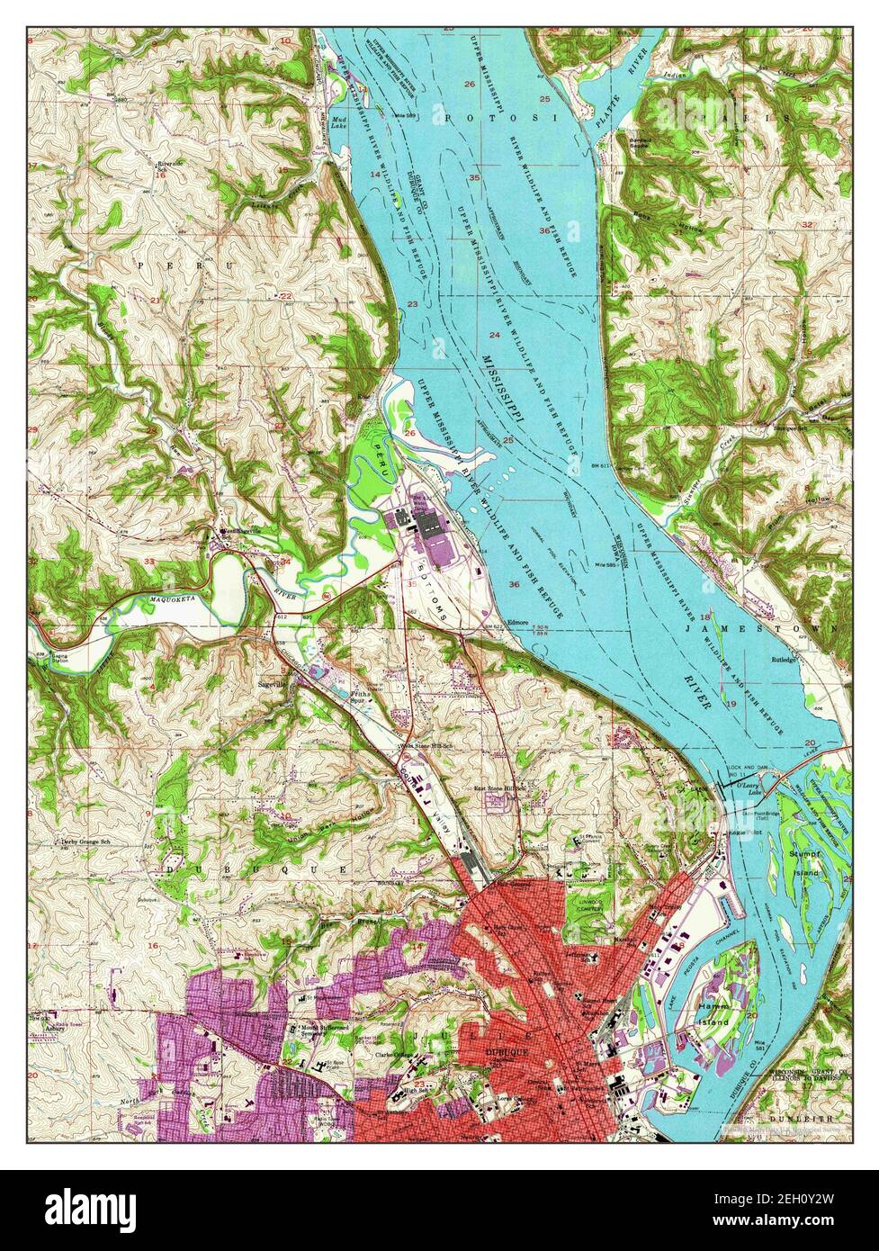 Map of dubuque iowa hi-res stock photography and images - Alamy