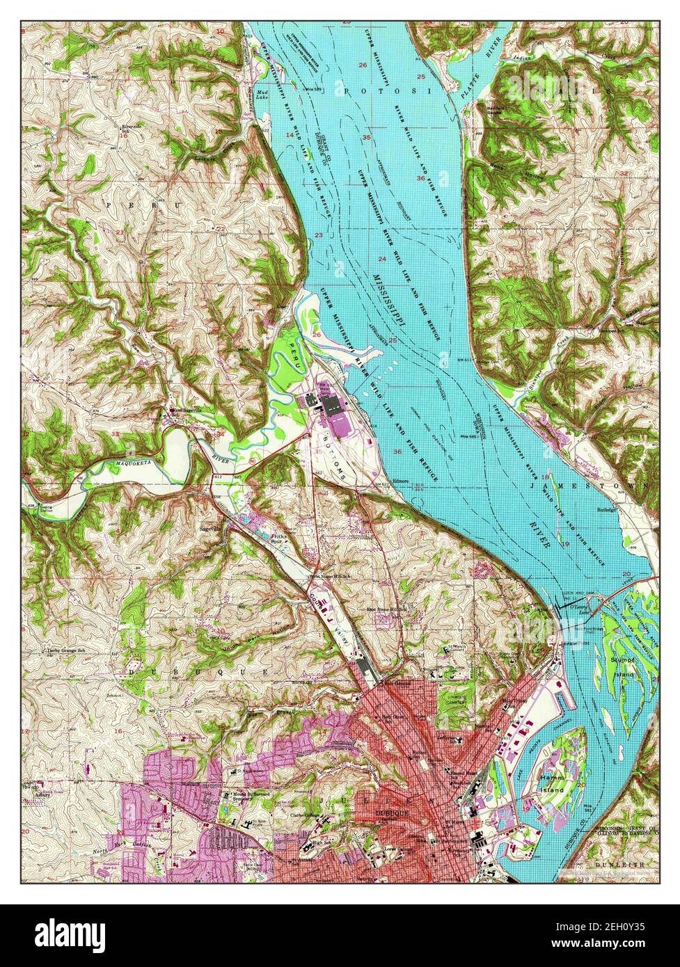Old map of dubuque hi-res stock photography and images - Alamy