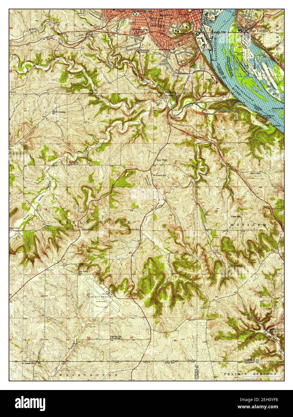 Dubuque South, Iowa, map 1955, 1:24000, United States of America by ...