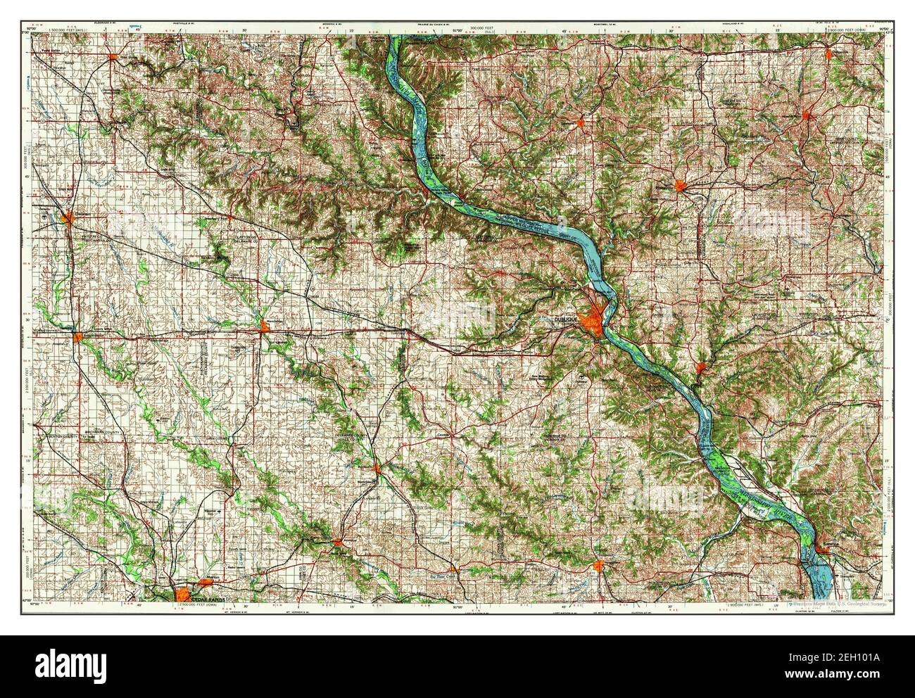 Map of dubuque hi-res stock photography and images - Alamy
