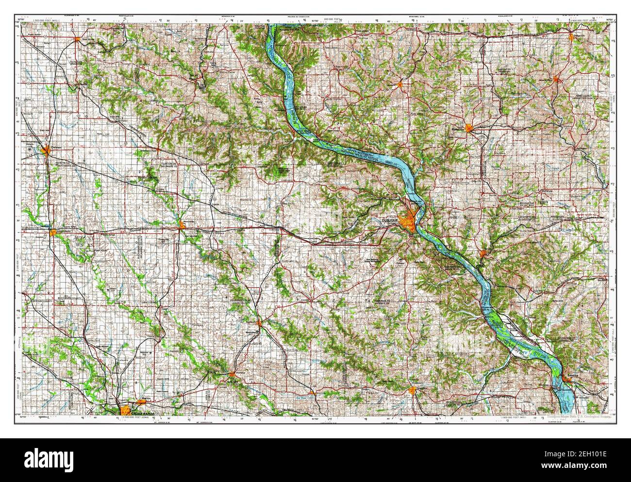 Map of dubuque iowa hi-res stock photography and images - Alamy
