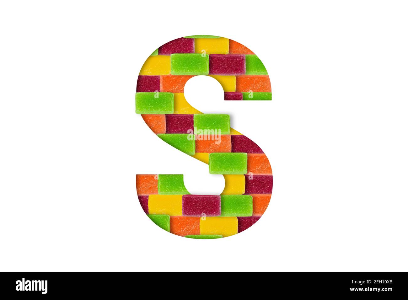 Candy or sweets alphabet isolated on white background. Latin Food ...