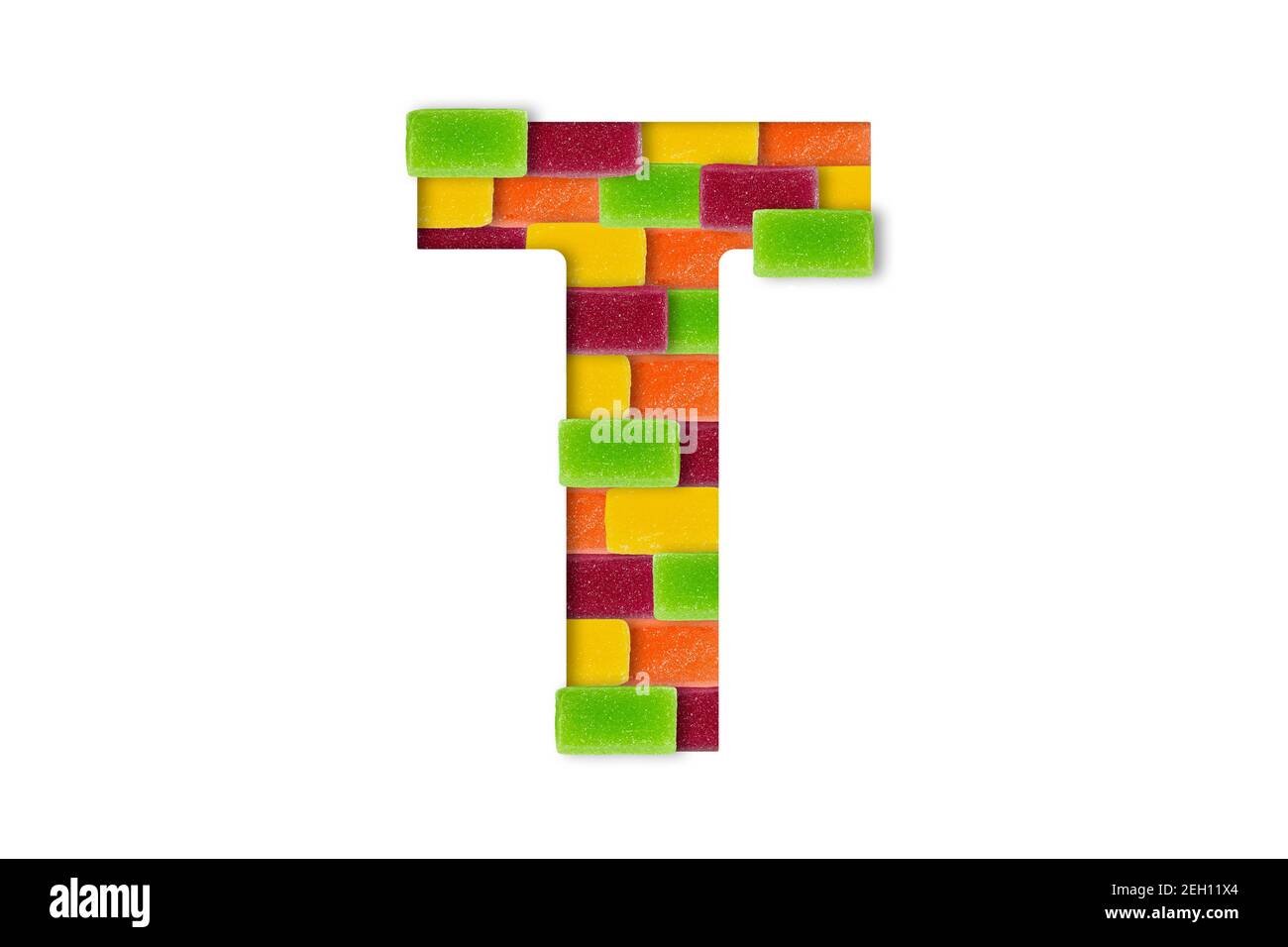 Candy or sweets alphabet isolated on white background. Latin Food ...