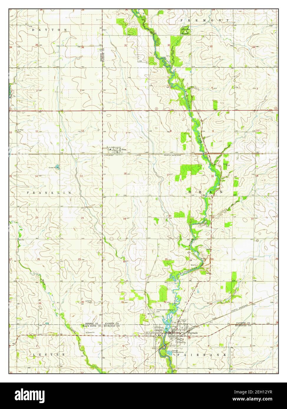 Fairbank, Iowa, map 1971, 1:24000, United States of America by Timeless ...