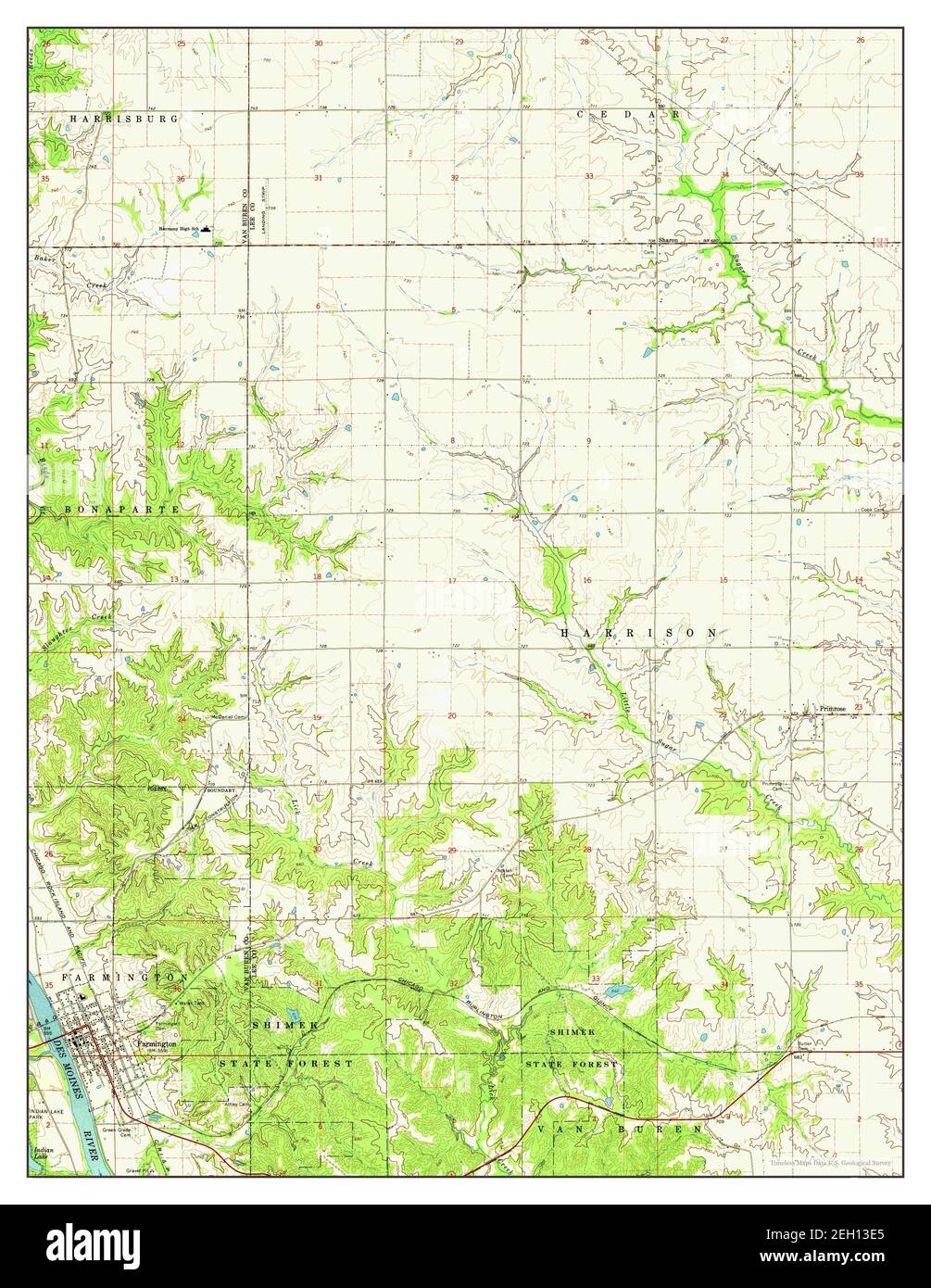 Farmington, Iowa, map 1968, 1:24000, United States of America by ...