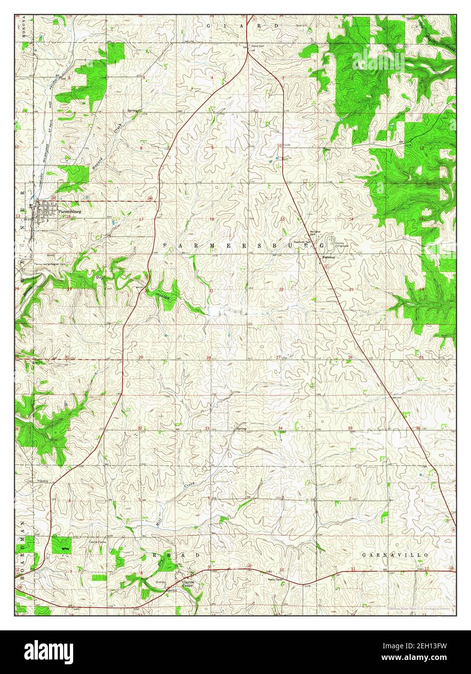 Farmersburg, Iowa, map 1965, 1:24000, United States of America by ...