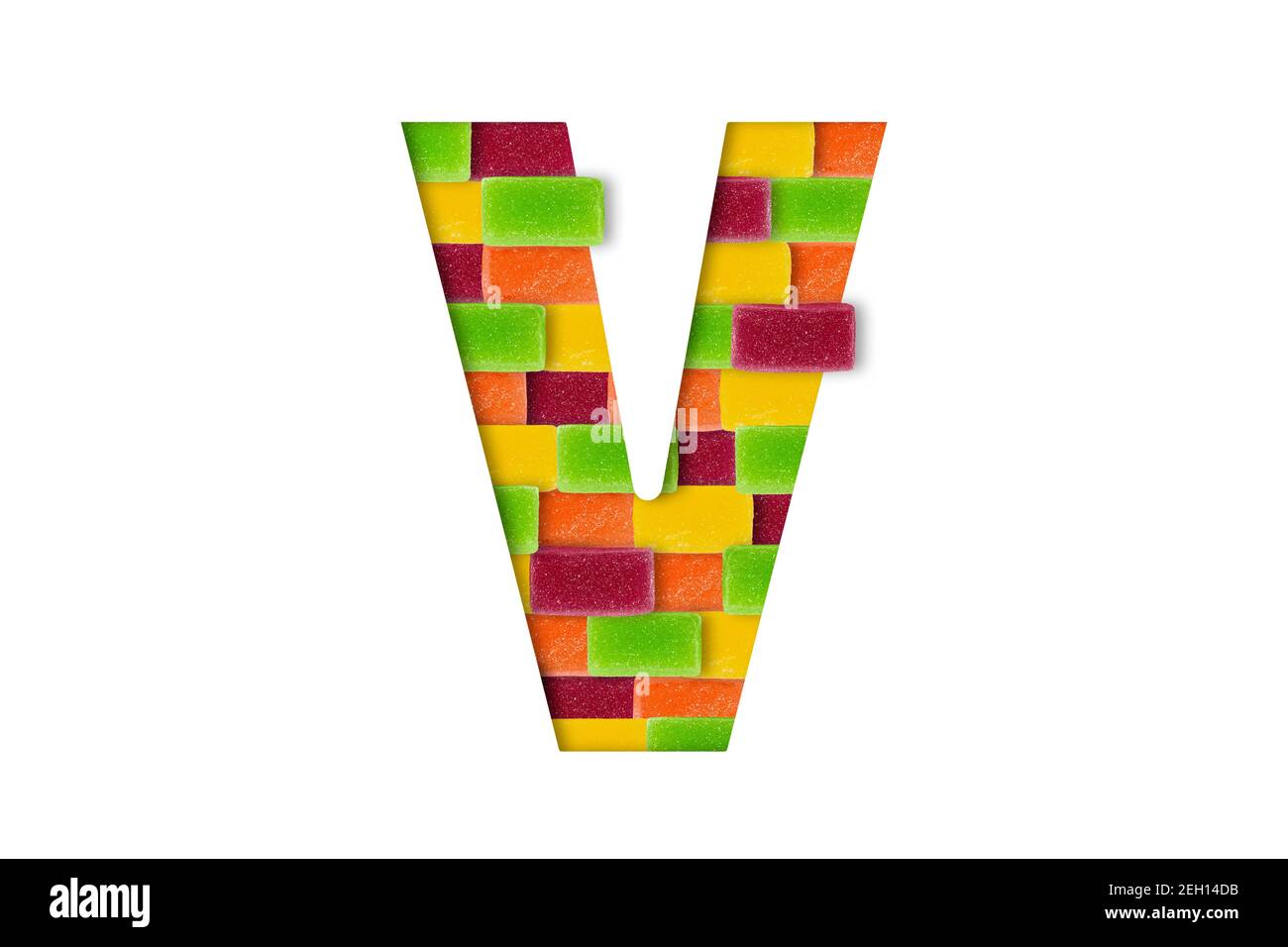 Candy or sweets alphabet isolated on white background. Latin Food ...