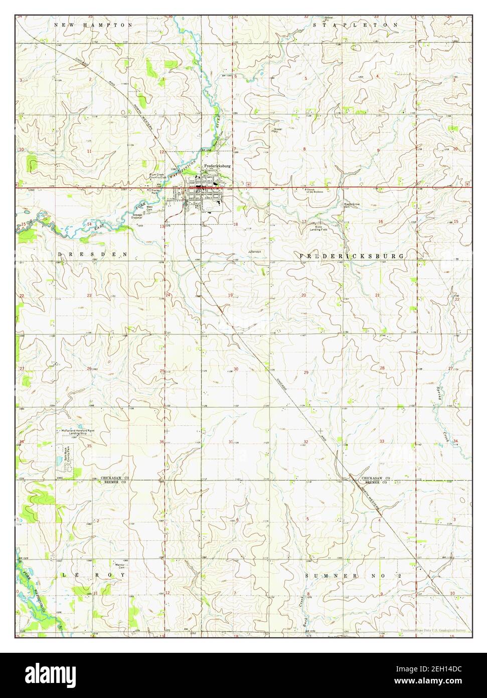 Fredericksburg, Iowa, map 1971, 1:24000, United States of America by ...