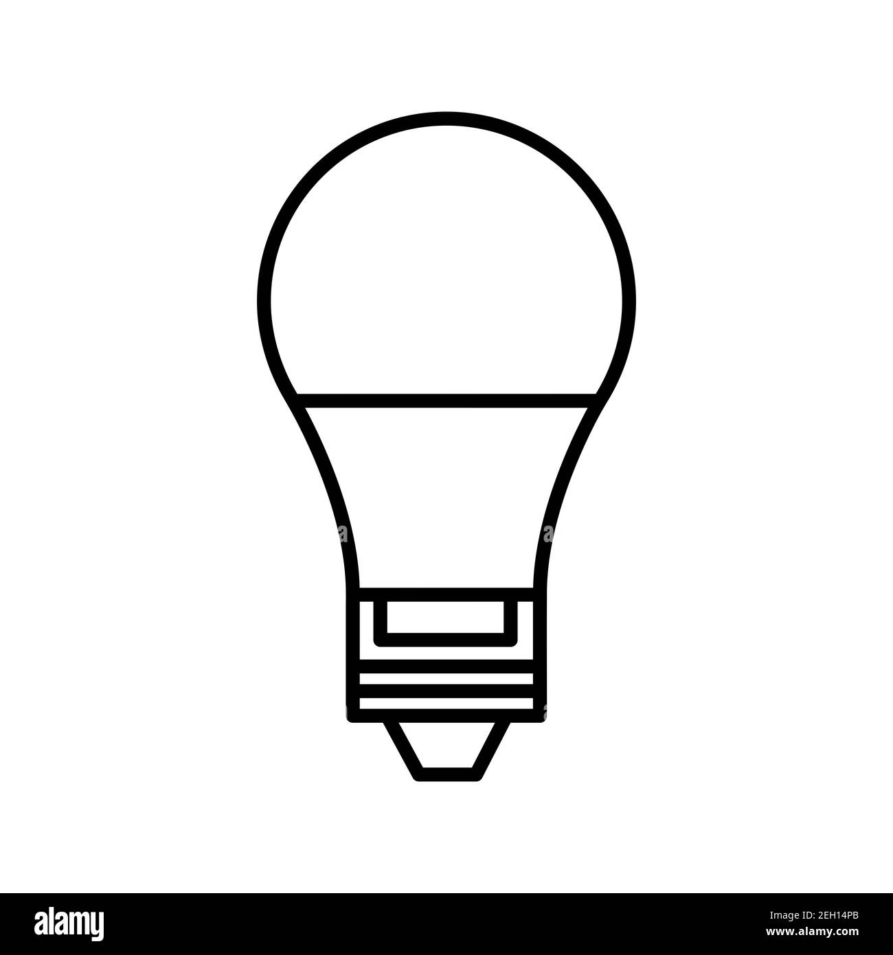 Illustration of electric bulb line vector icon isolated on white ...
