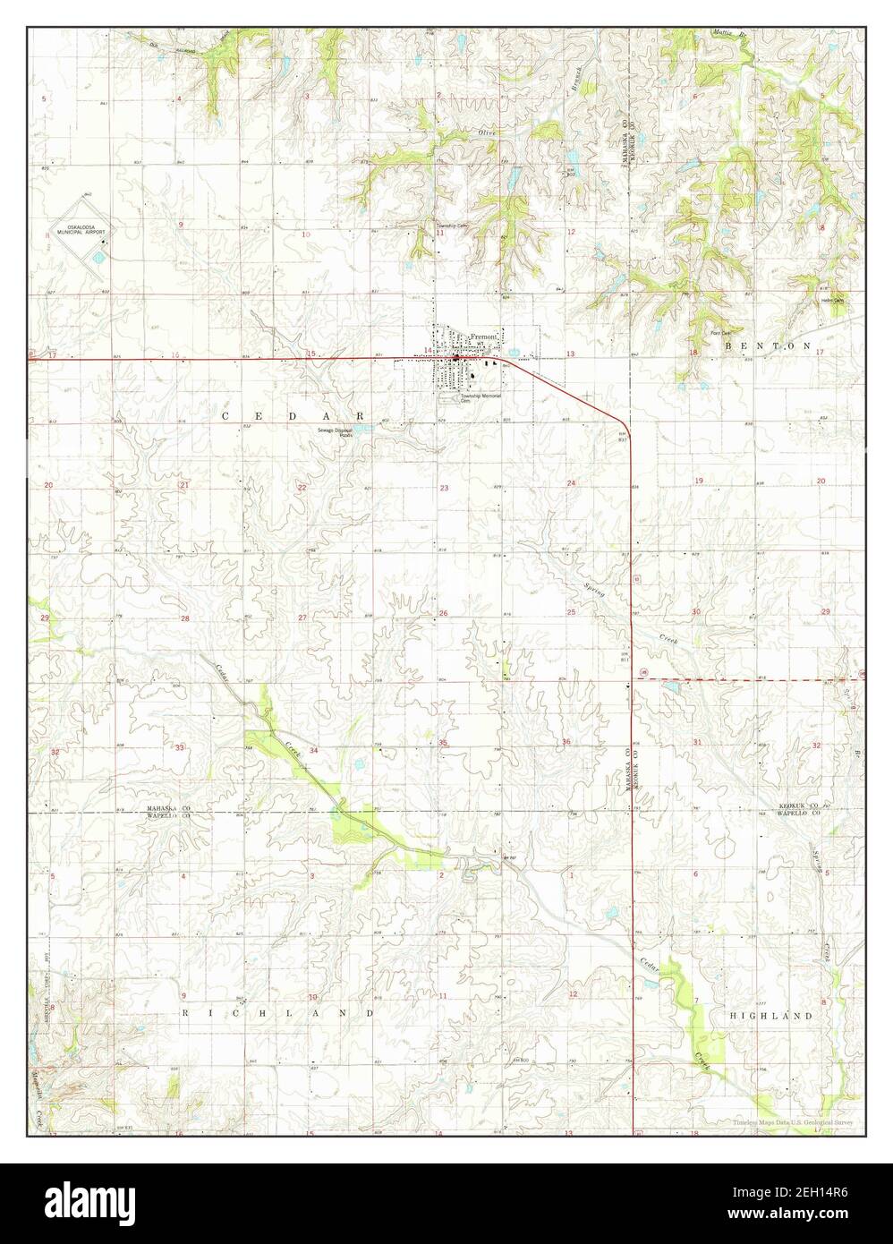 Fremont, Iowa, map 1980, 1:24000, United States of America by Timeless ...