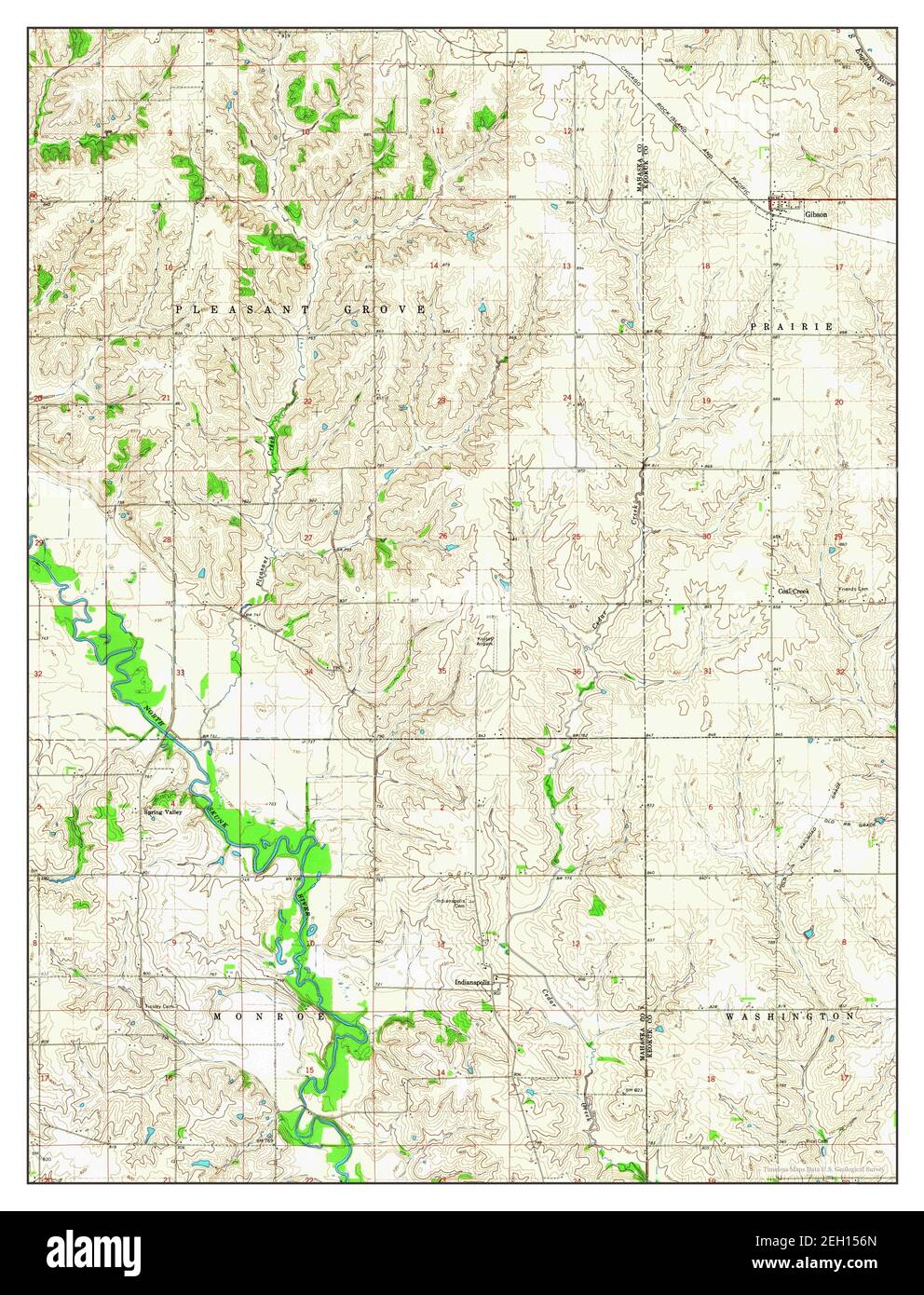 Gibson, Iowa, map 1965, 1:24000, United States of America by Timeless ...