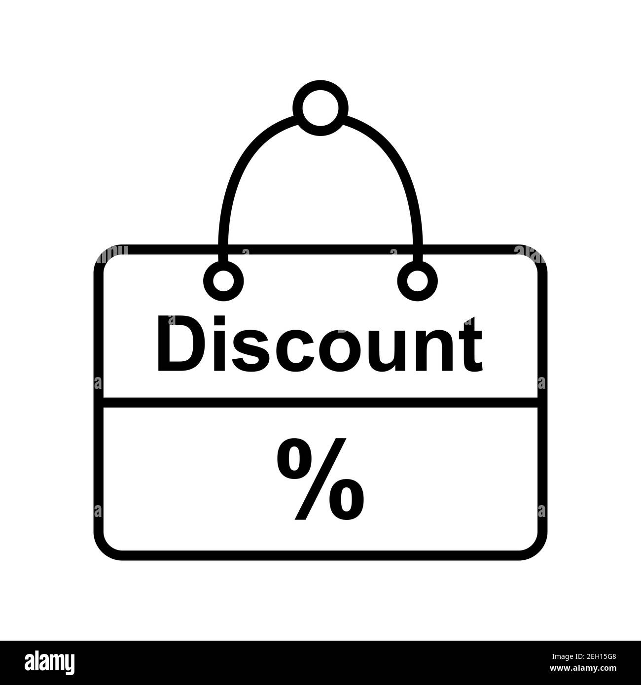 Illustration of discount line vector icon isolated on white background ...