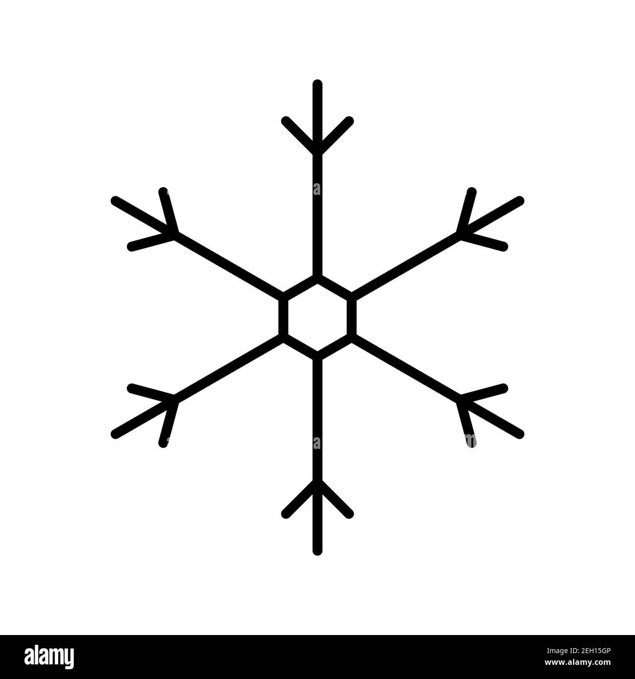 Illustration of snowflake line vector icon isolated on white background ...