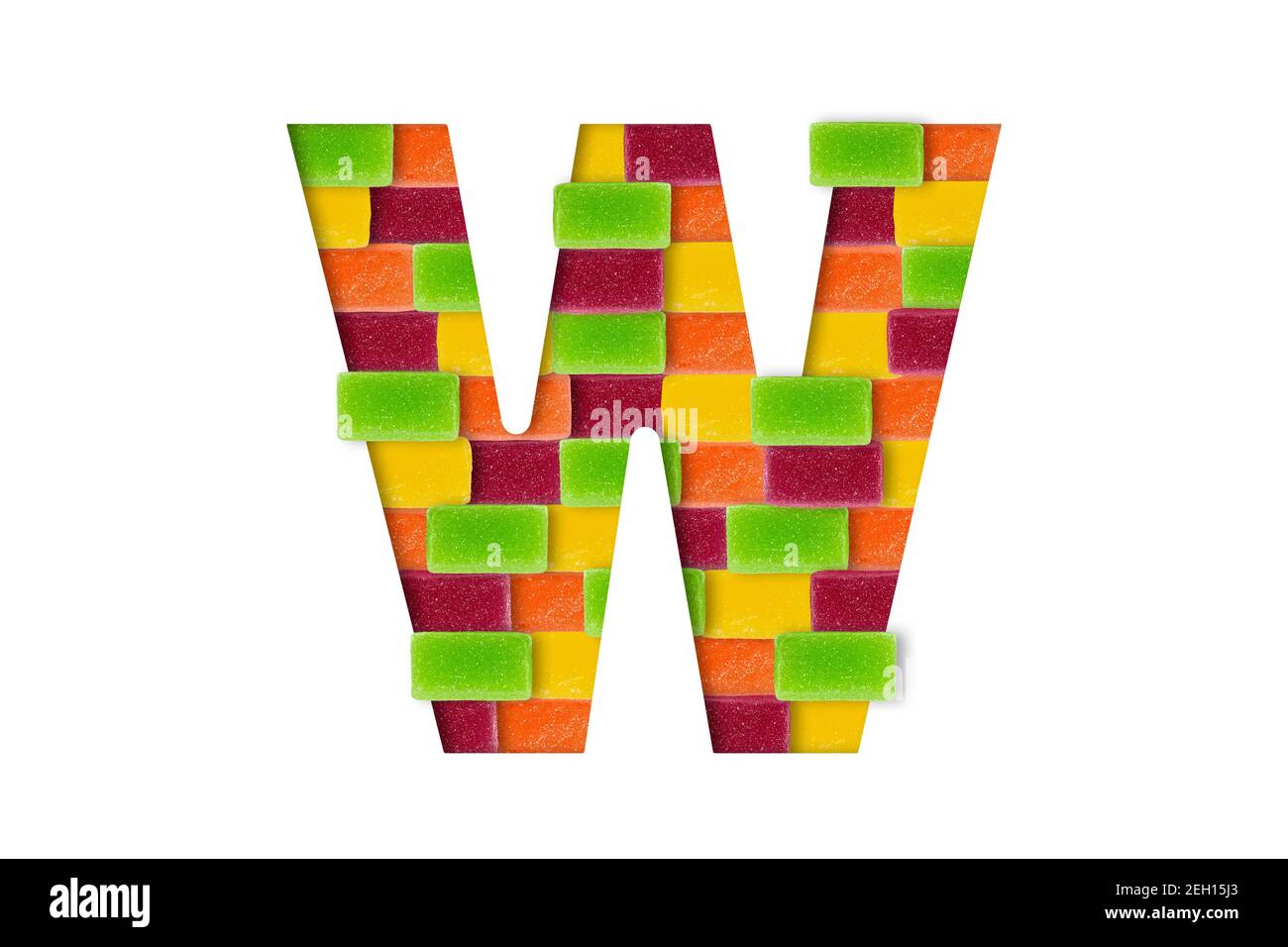 Candy or sweets alphabet isolated on white background. Latin Food ...