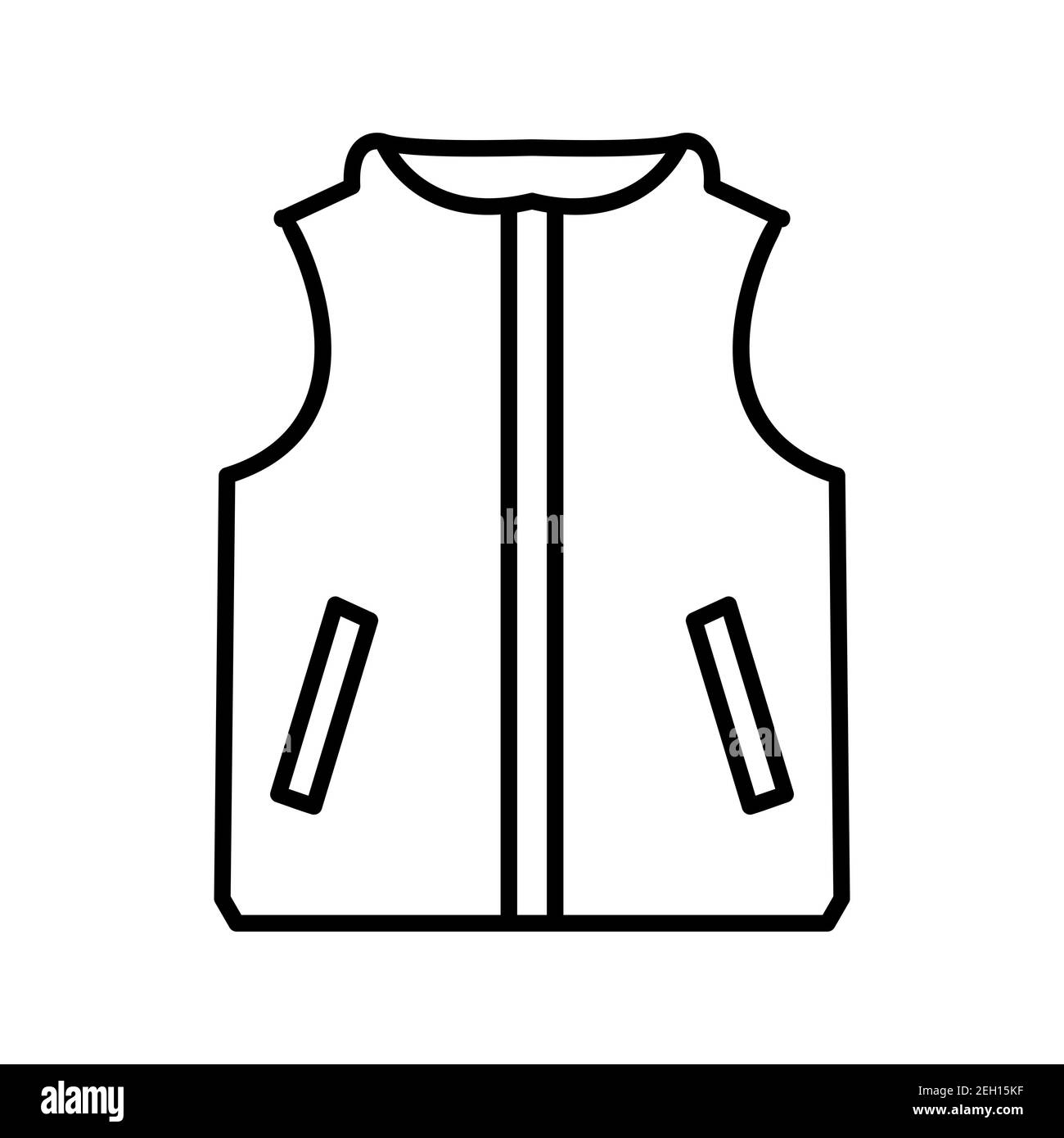 Illustration of vest line vector icon isolated on white background ...