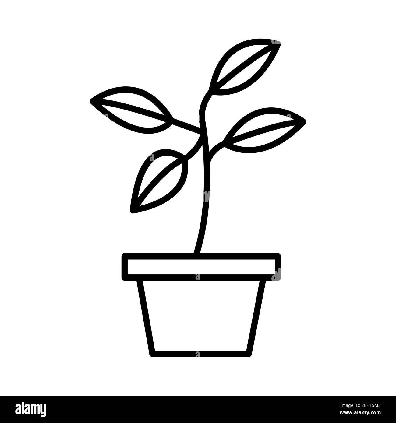 Illustration of plant on a p line vector icon isolated on white ...