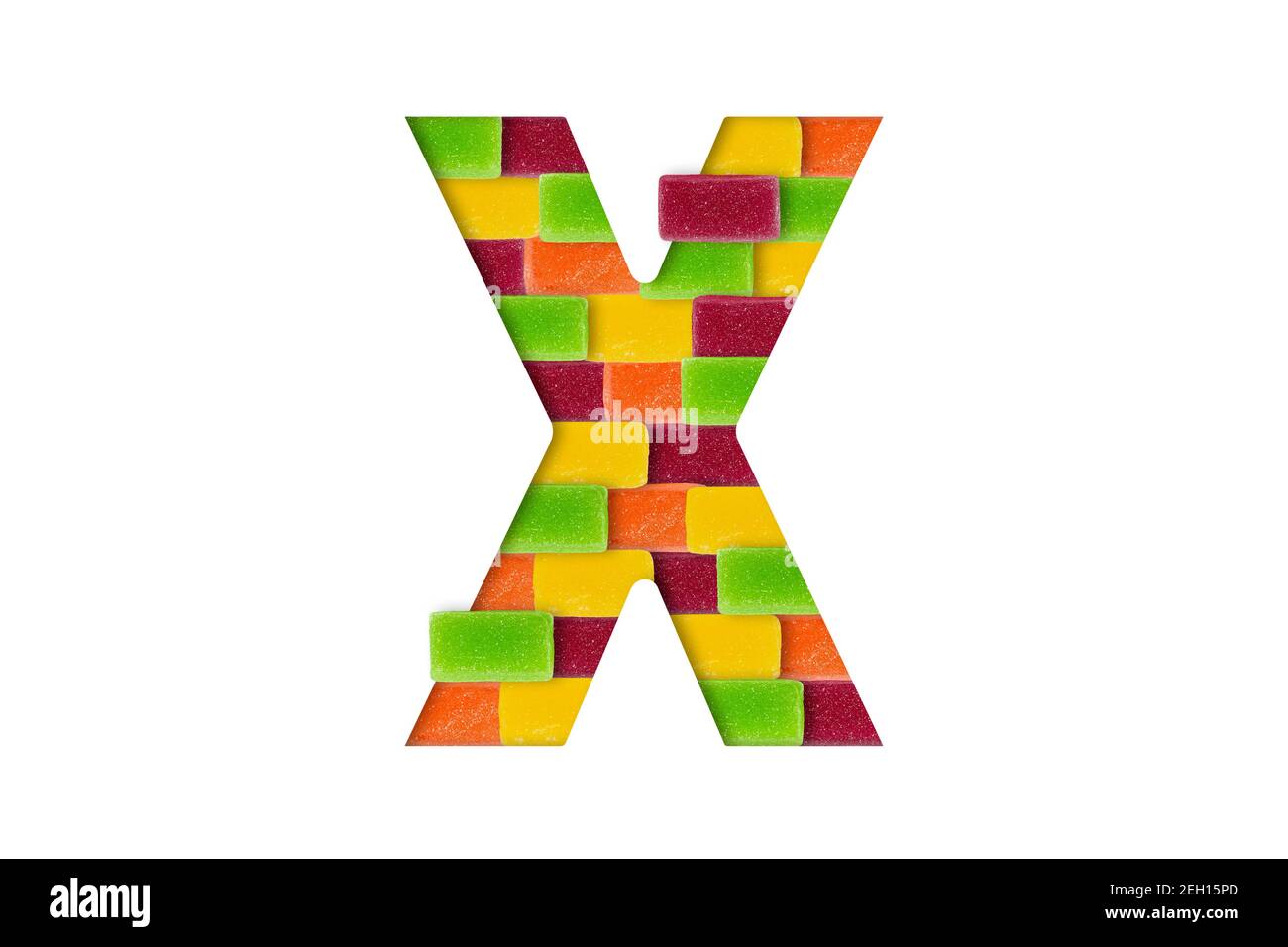 Candy or sweets alphabet isolated on white background. Latin Food ...