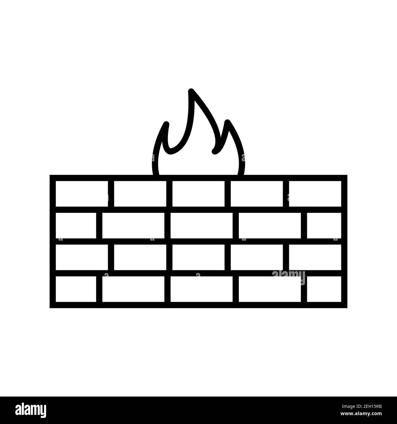 Illustration of firewall line vector icon isolated on white background ...