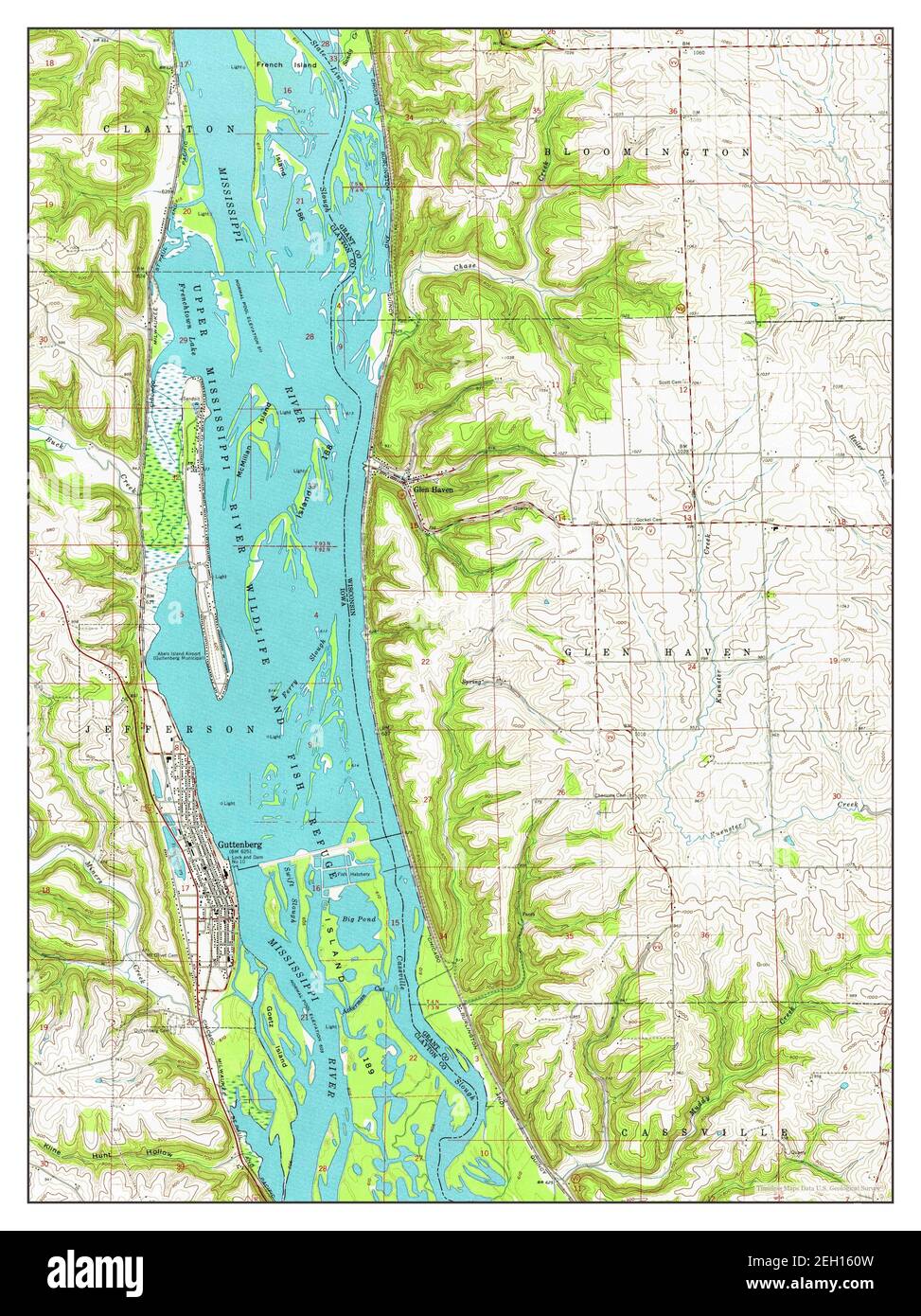 Guttenberg, Iowa, map 1962, 1:24000, United States of America by ...
