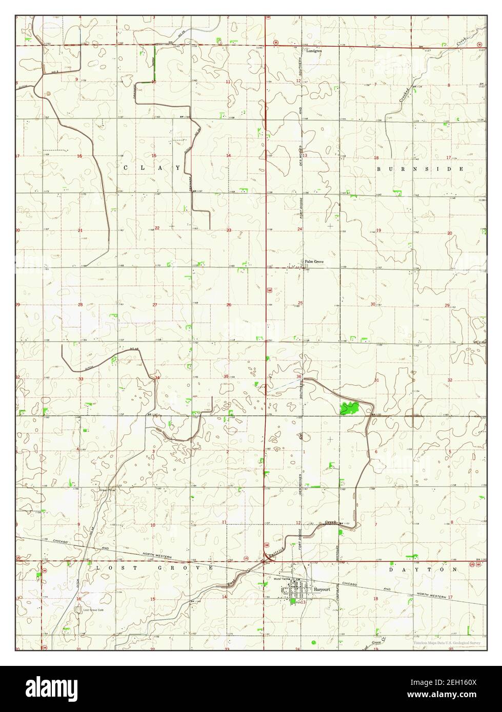 Harcourt, Iowa, map 1965, 1:24000, United States of America by Timeless ...