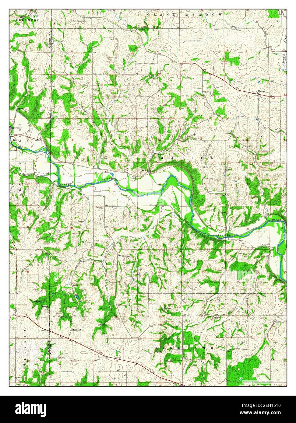 Gunder, Iowa, map 1965, 1:24000, United States of America by Timeless ...