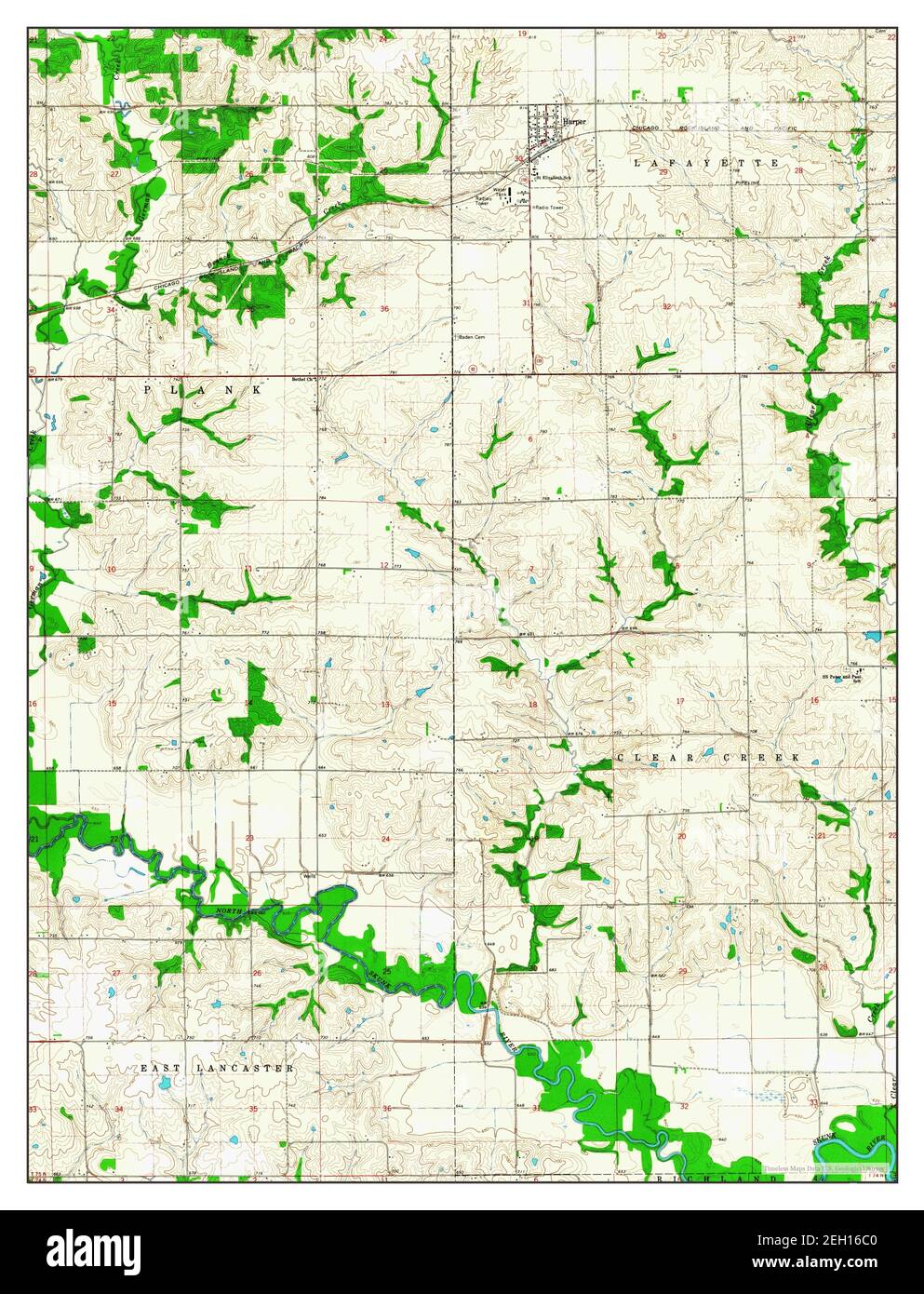 Harper, Iowa, map 1965, 1:24000, United States of America by Timeless ...