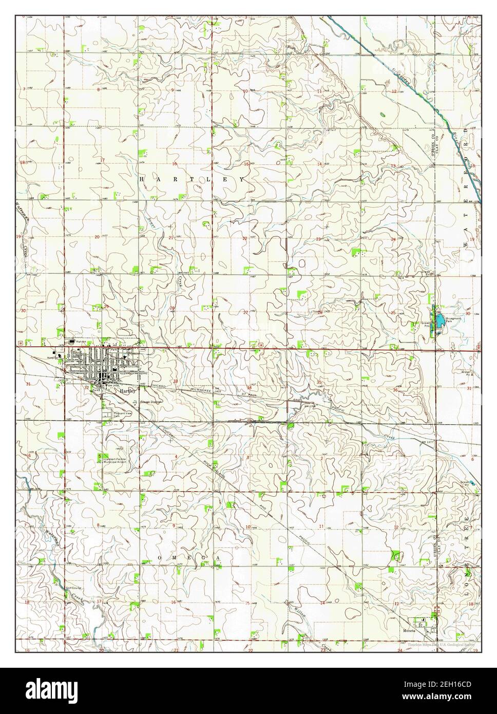 Hartley, Iowa, map 1970, 1:24000, United States of America by Timeless ...