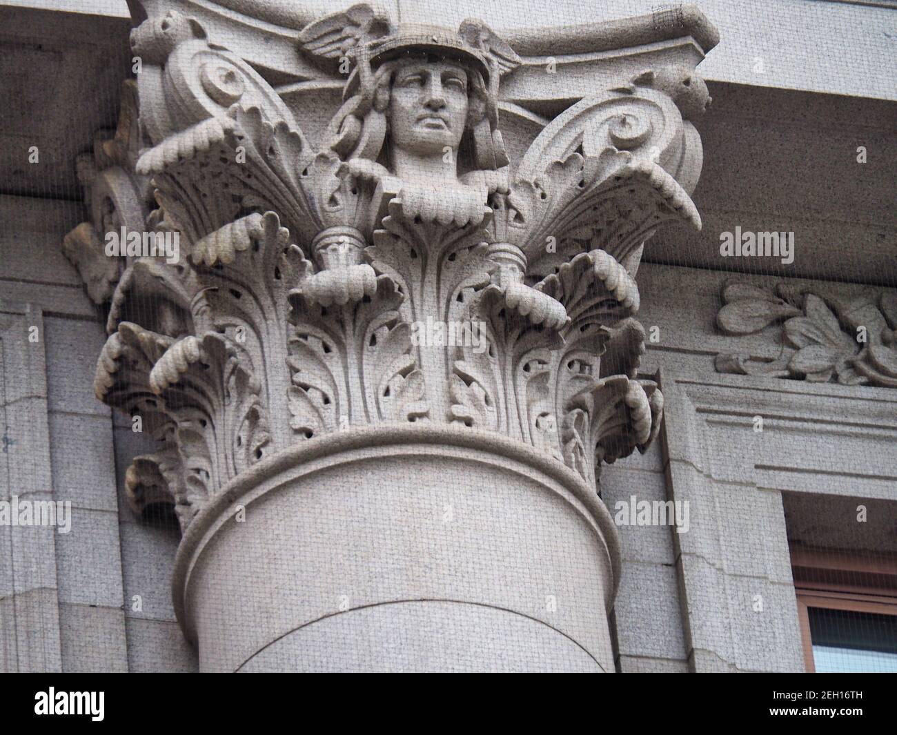 Low angle shot of the Corinthian column on a building in New York ...
