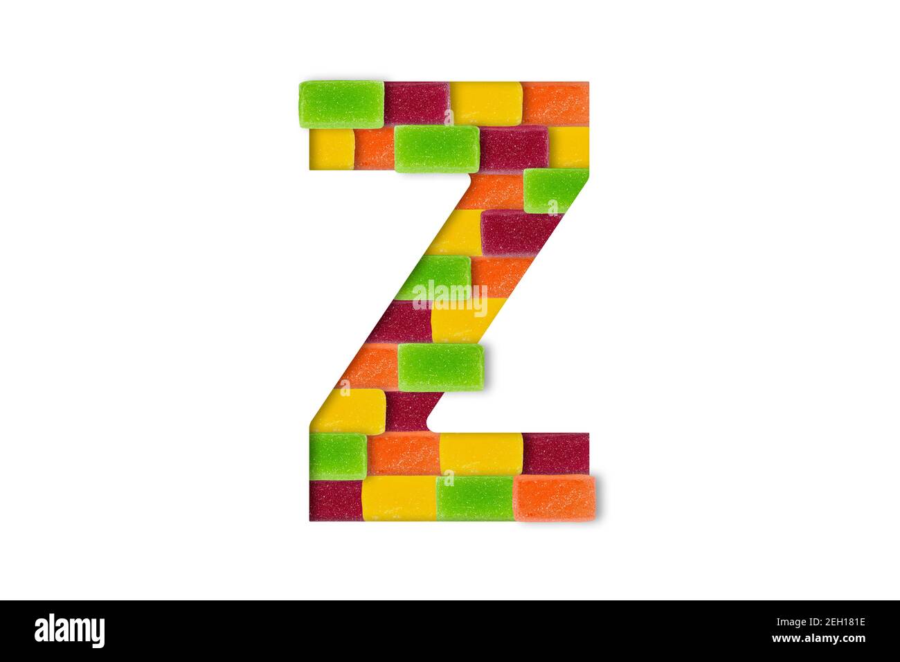 Candy or sweets alphabet isolated on white background. Latin Food ...