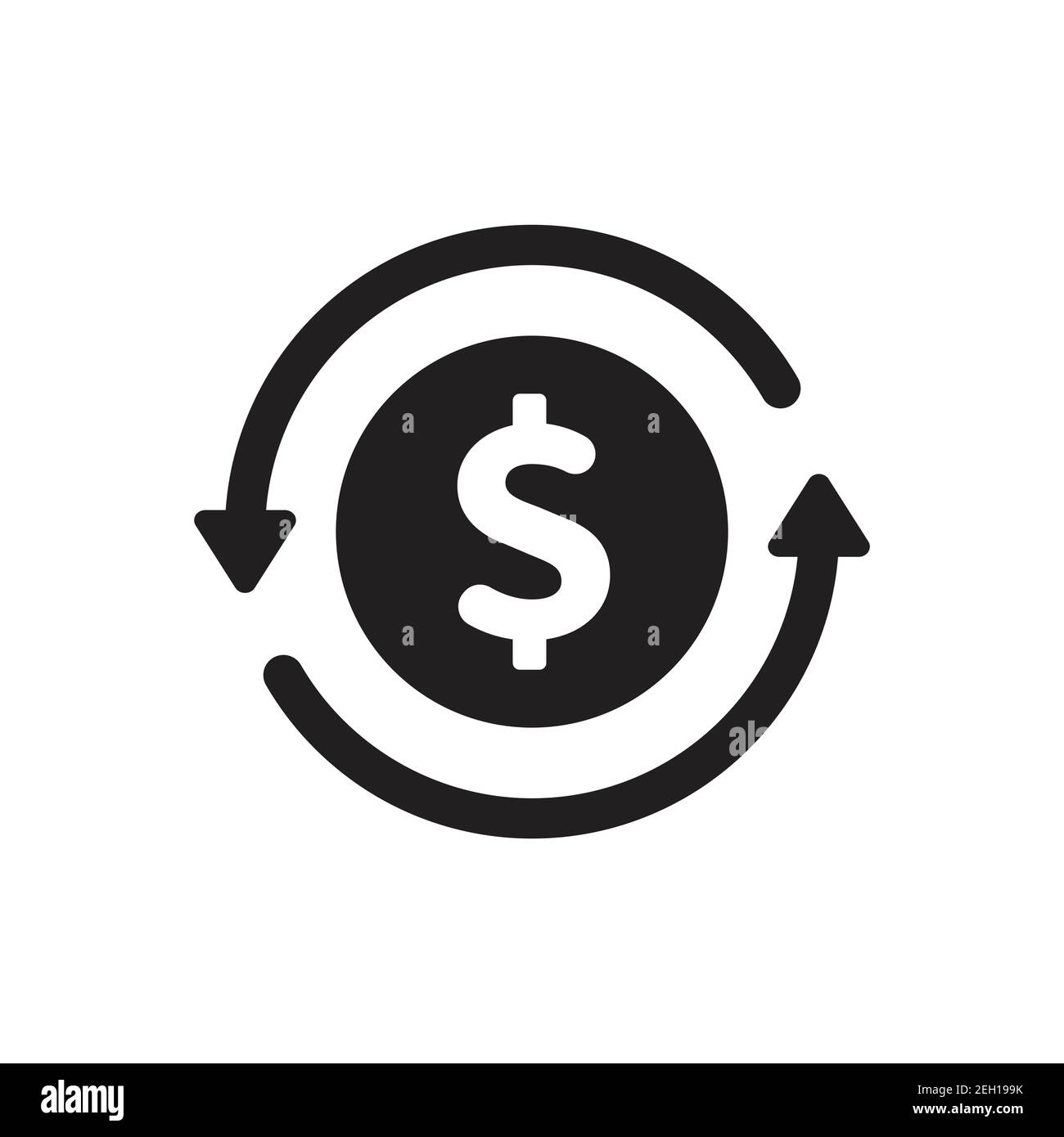 Money back refund investment icon vector, repeat arrow flat design for ...
