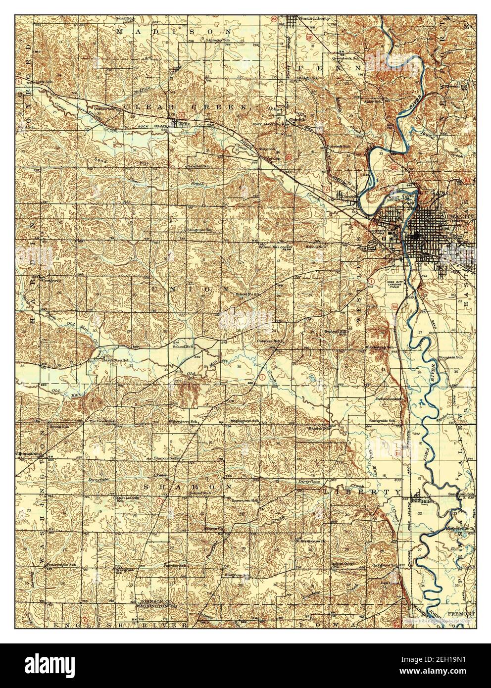Iowa City, Iowa, map 1938, 1:62500, United States of America by ...