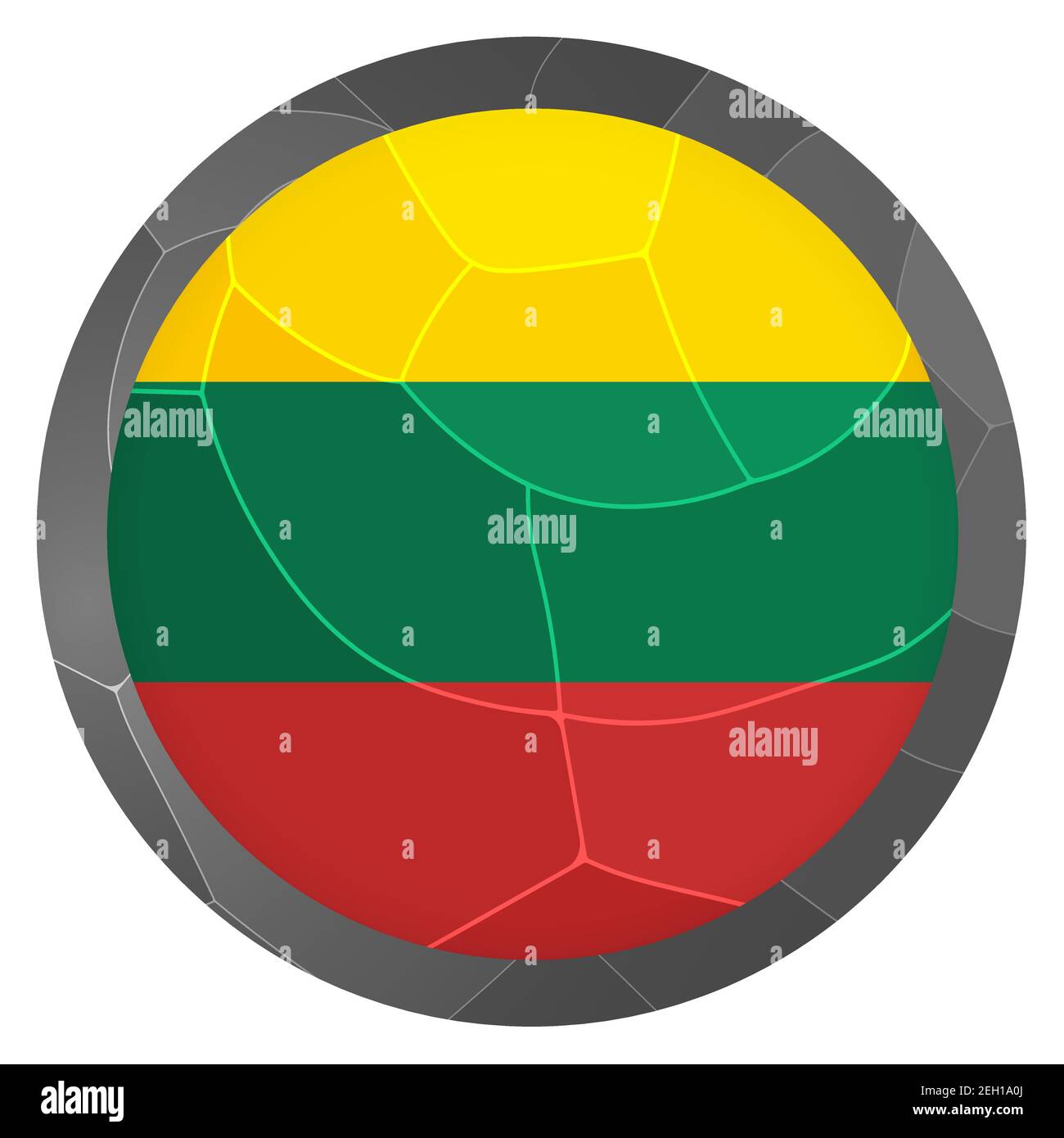 Glass light ball with flag of Lithuania. Round sphere, template icon ...