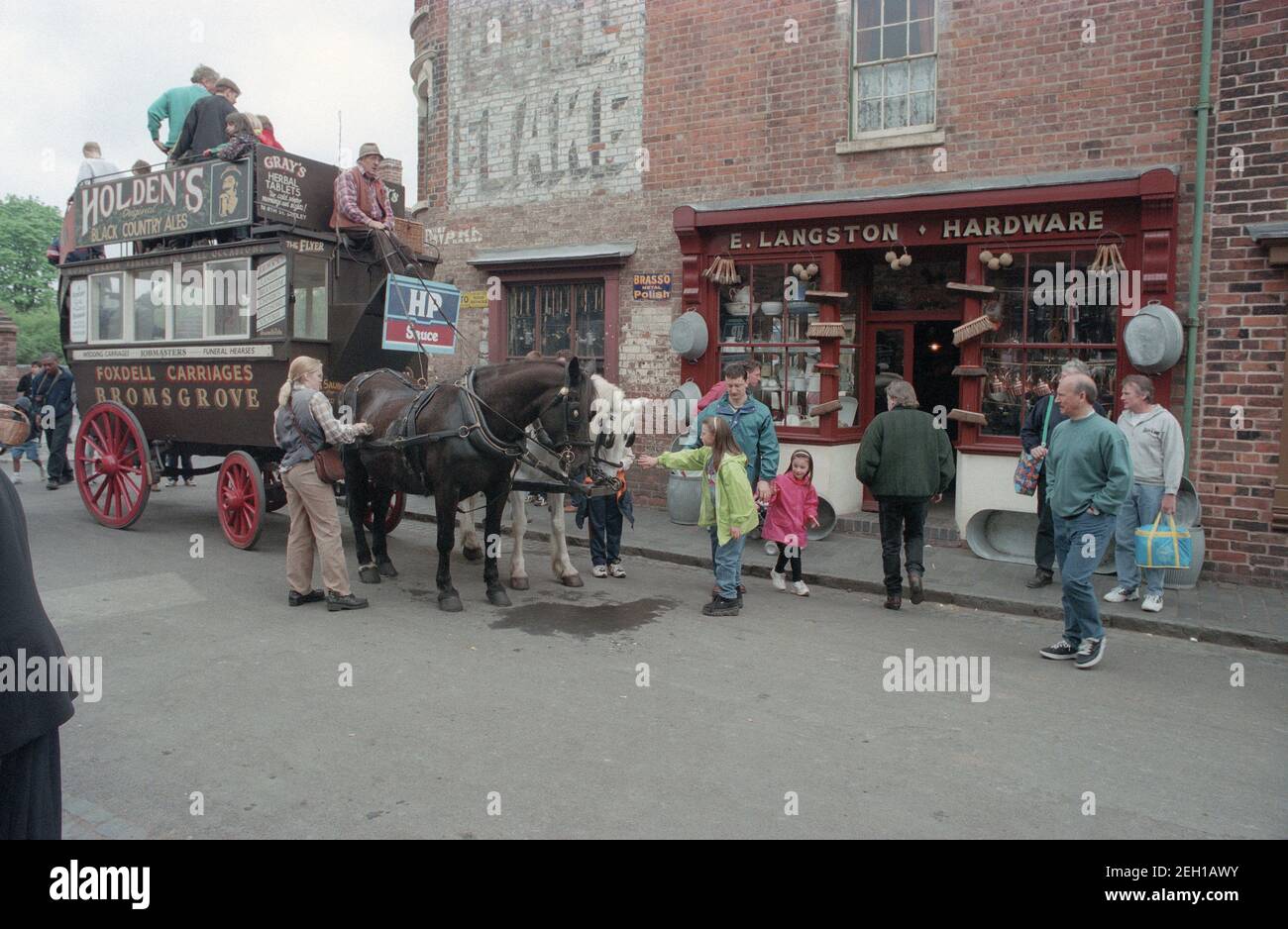 A horse drawn bus at the Black Country Museum near Dudley in the West ...
