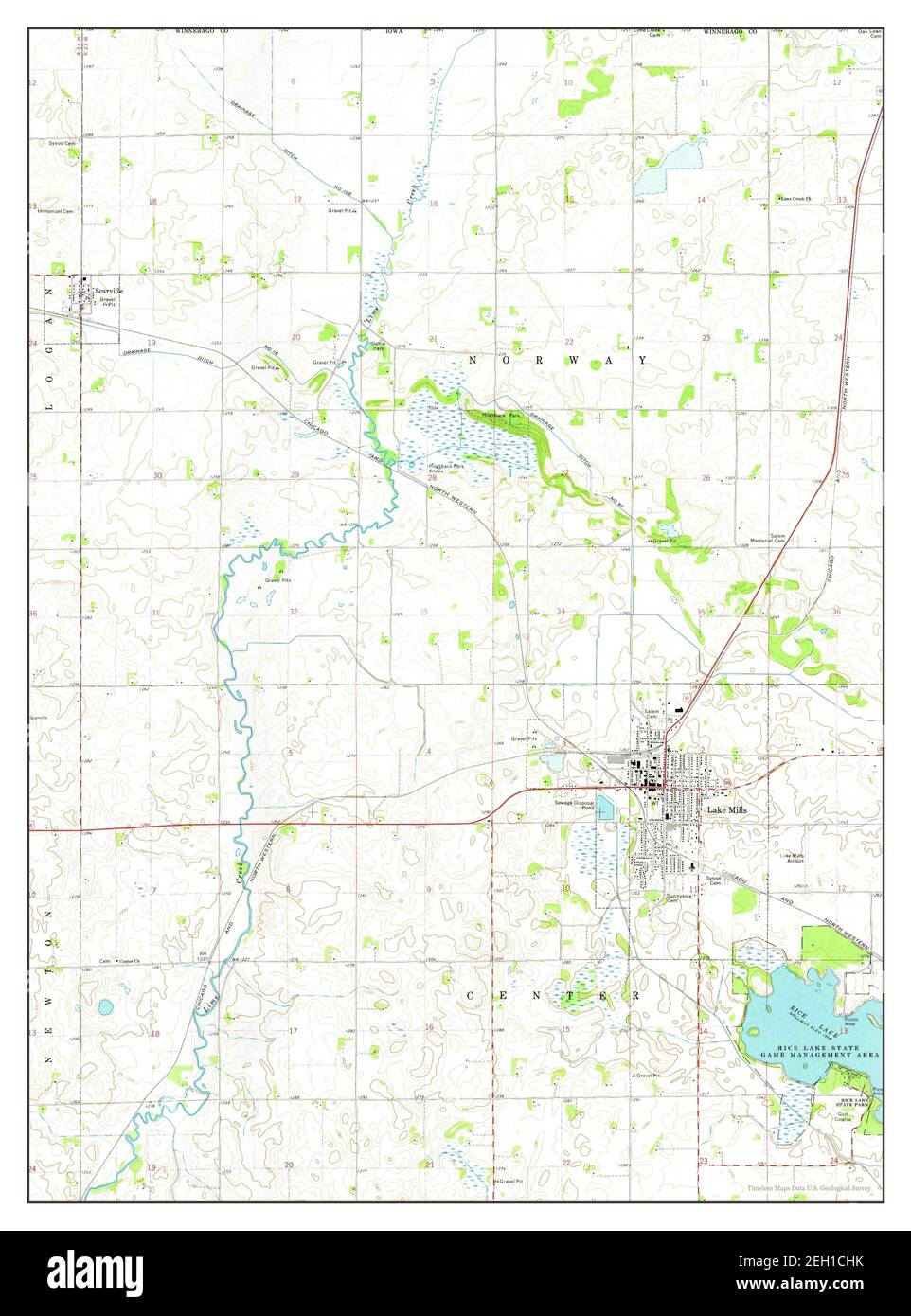 Lake Mills, Iowa, map 1972, 1:24000, United States of America by ...