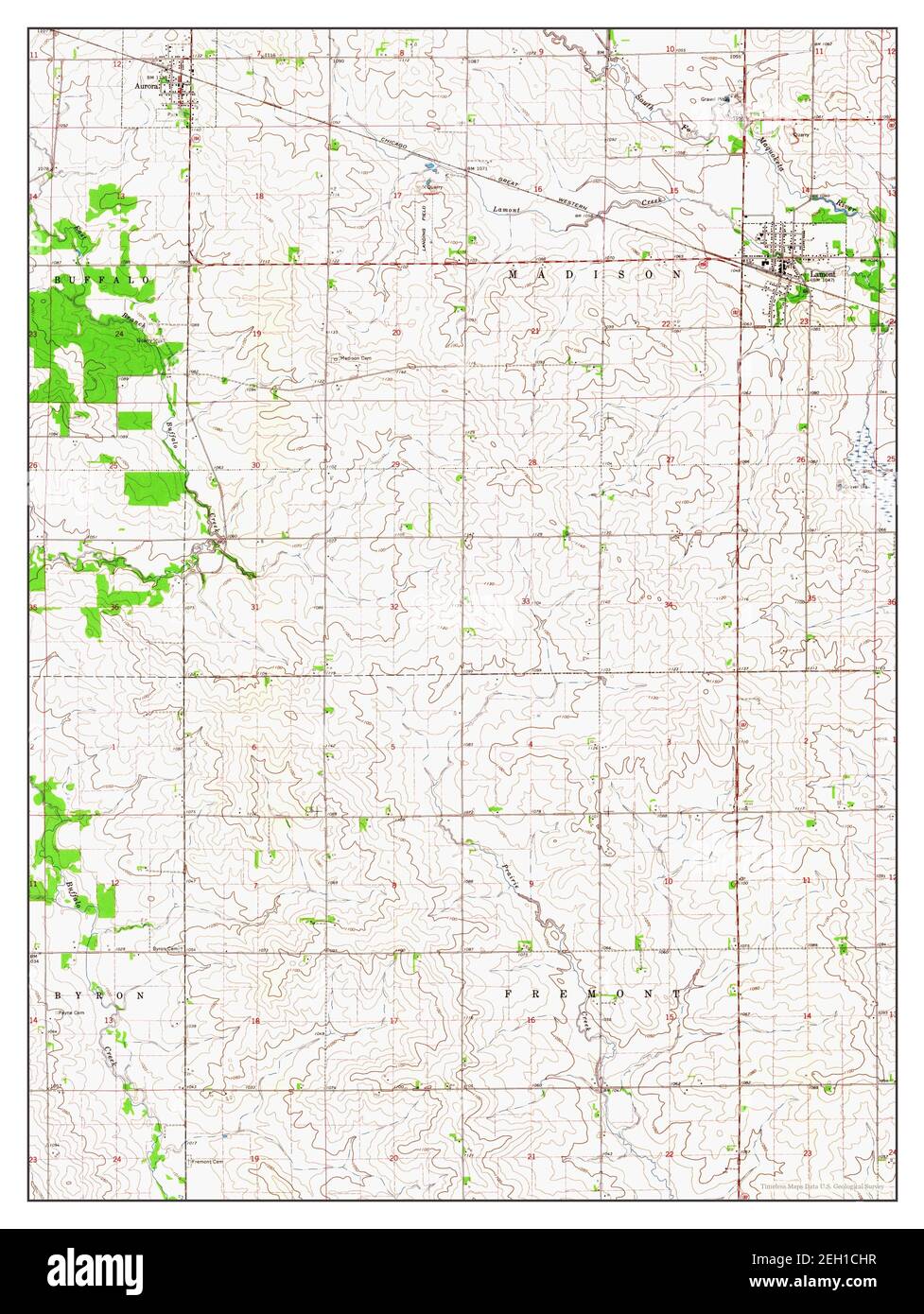 Lamont, Iowa, map 1965, 1:24000, United States of America by Timeless ...