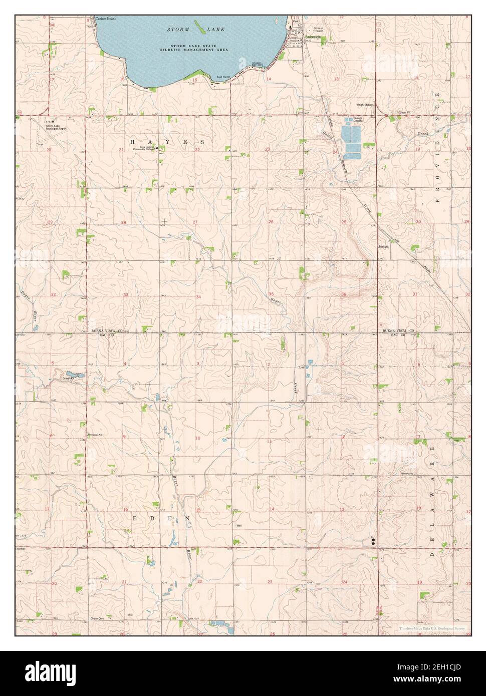 Lakeside, Iowa, map 1979, 1:24000, United States of America by Timeless ...