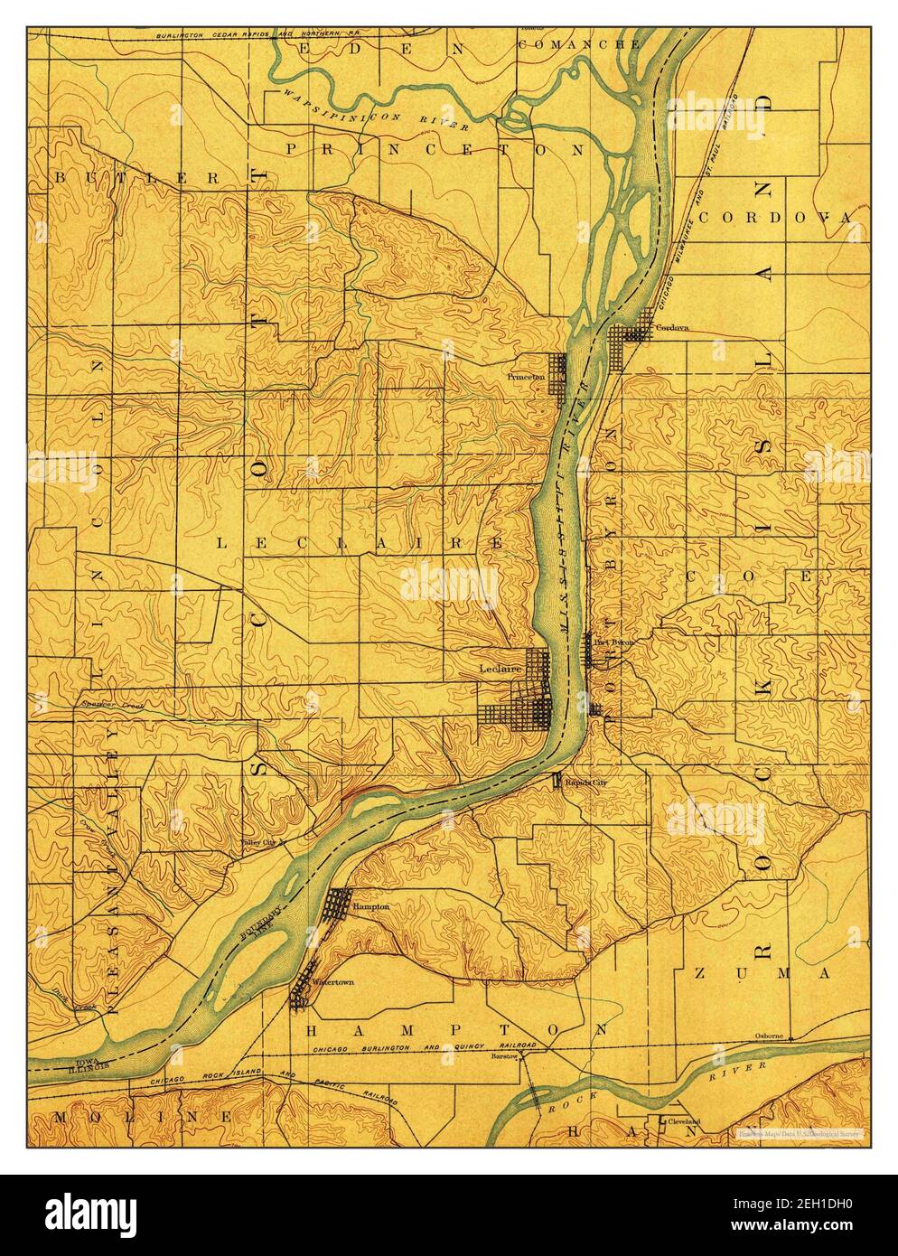 Leclaire, Iowa, map 1893, 1:62500, United States of America by Timeless ...