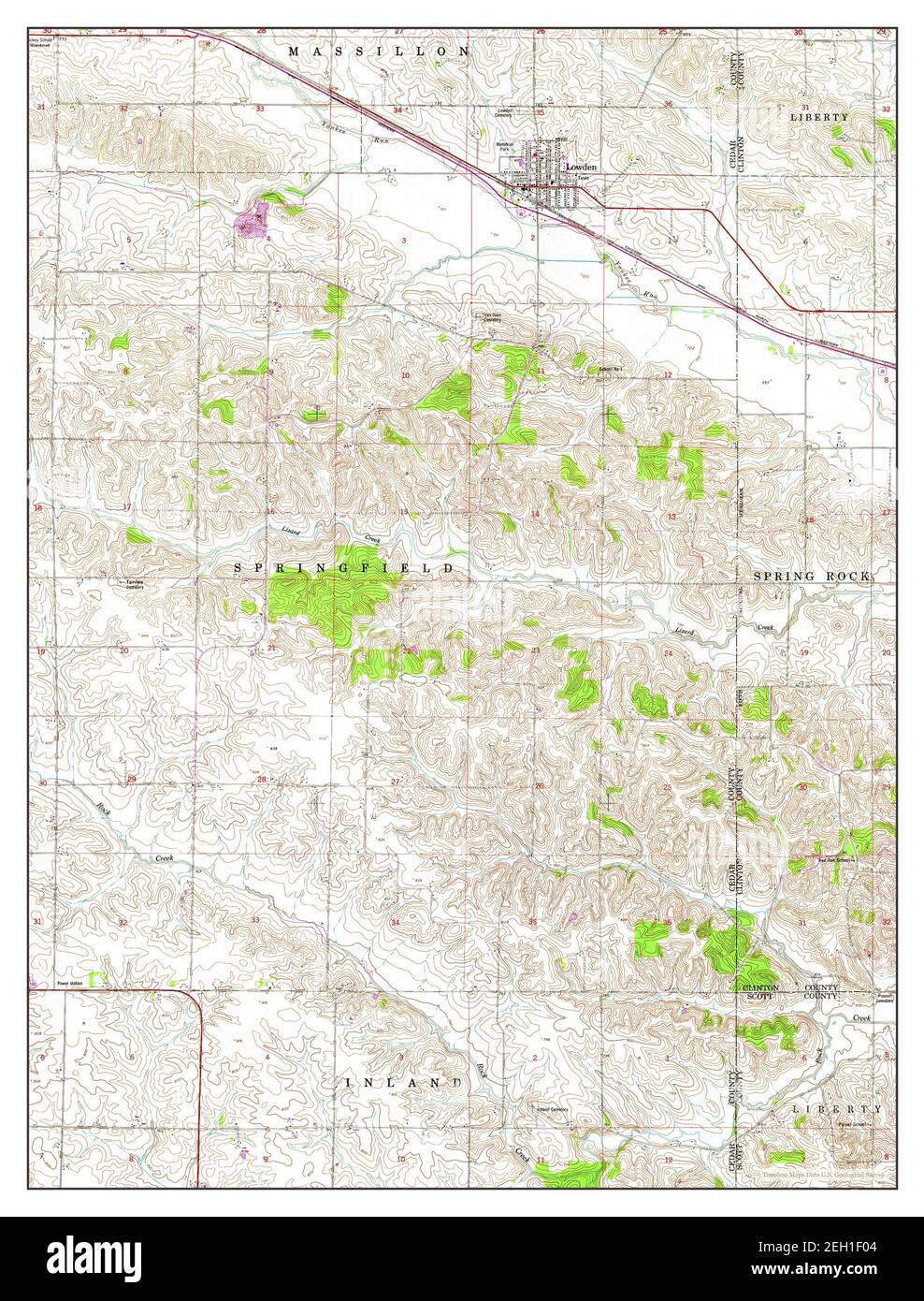 Lowden, Iowa, map 1953, 1:24000, United States of America by Timeless ...