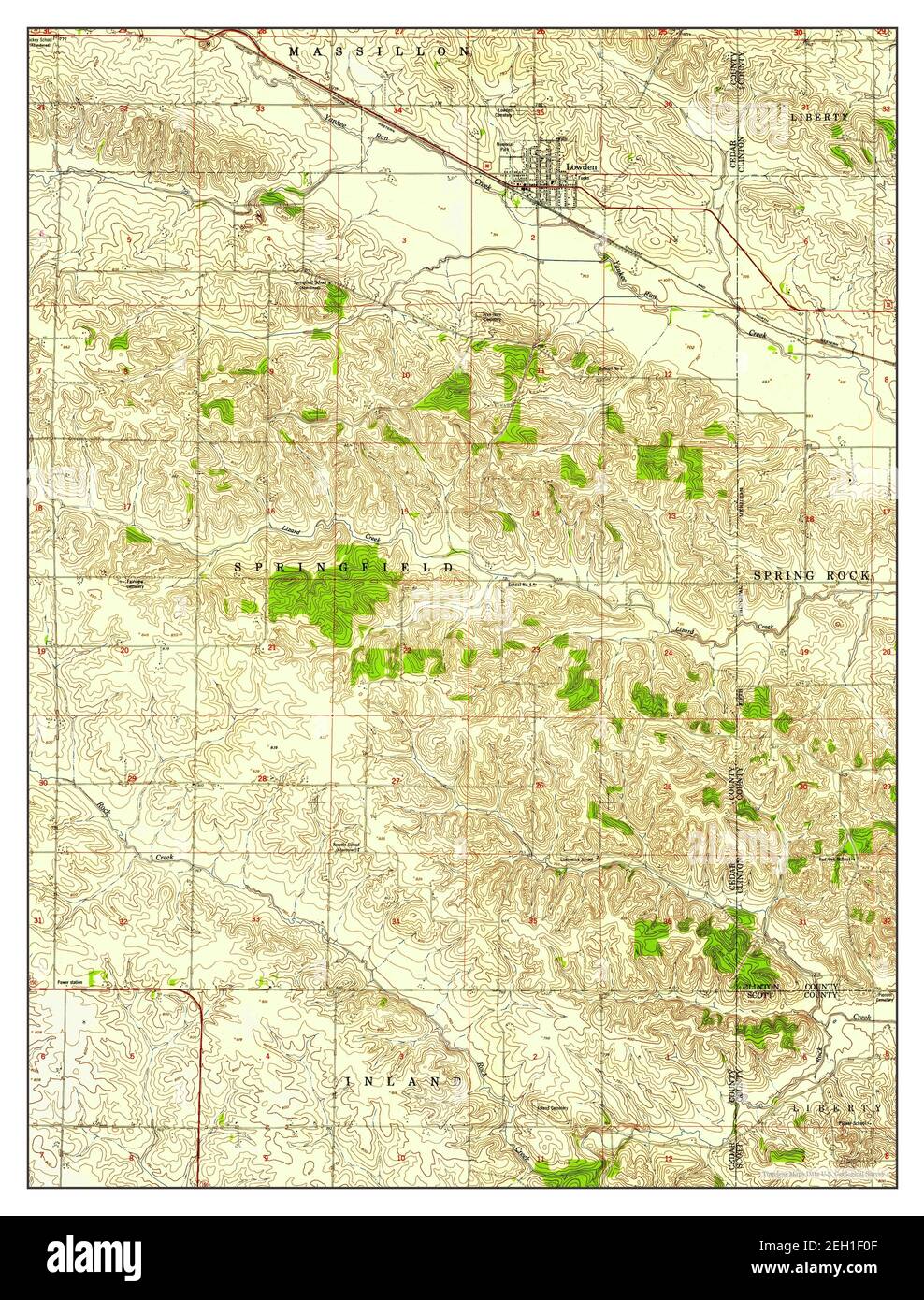 Lowden, Iowa, map 1953, 1:24000, United States of America by Timeless ...