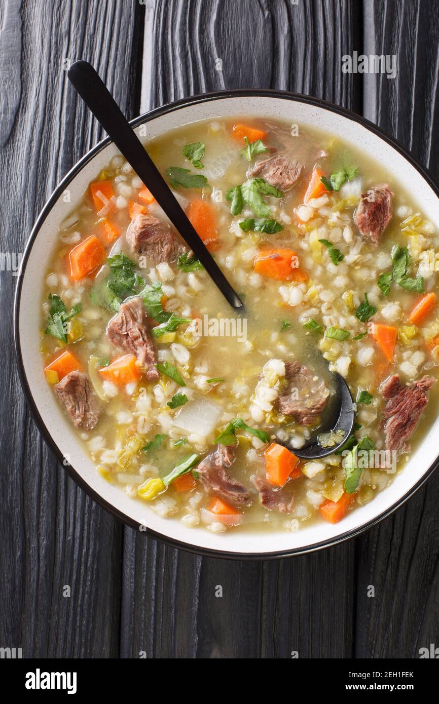 Scotch broth is a traditional Scottish soup made from lamb, and ...