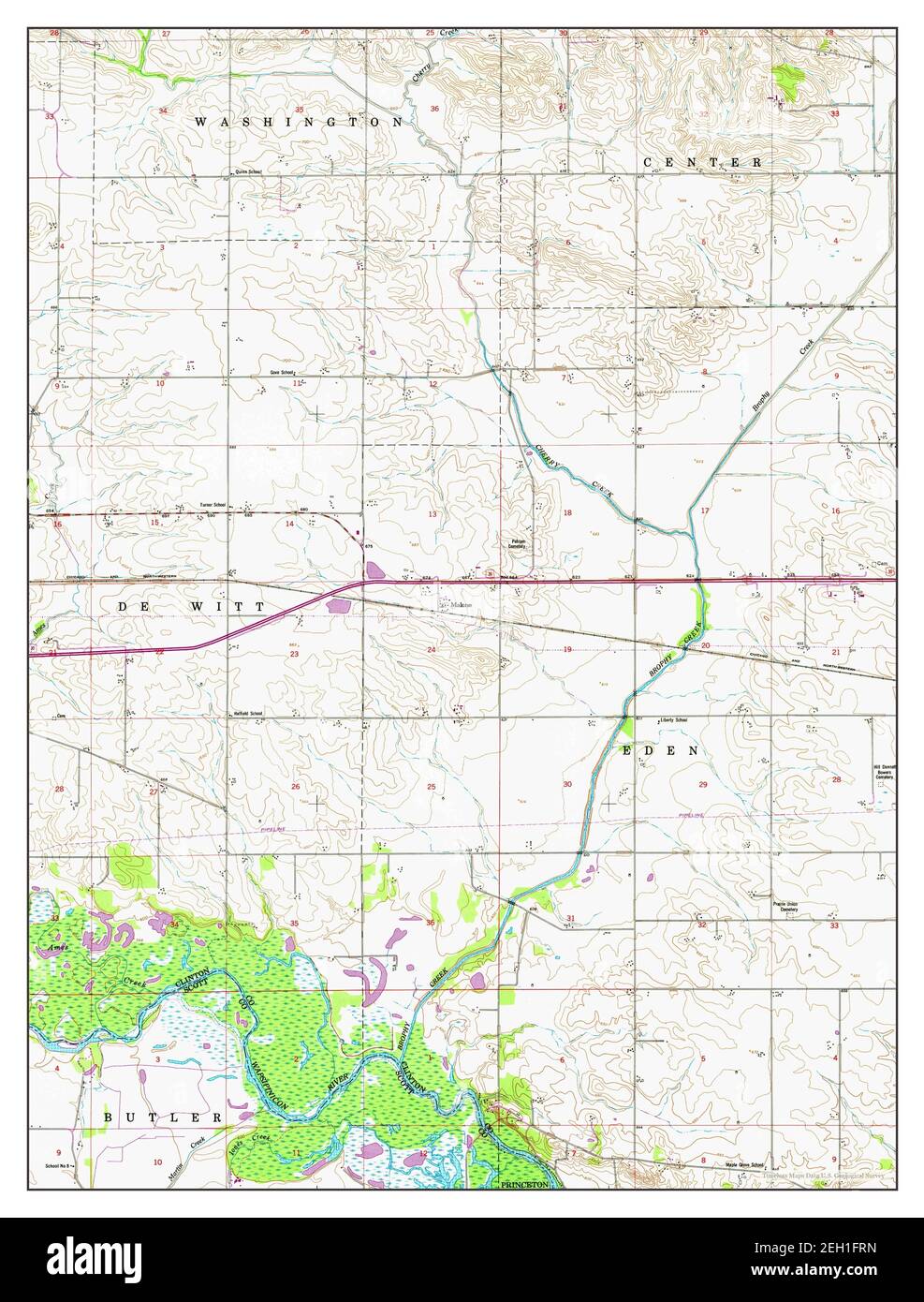 Malone, Iowa, map 1953, 1:24000, United States of America by Timeless ...