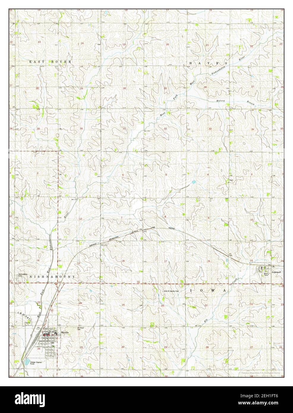Manilla, Iowa, map 1978, 1:24000, United States of America by Timeless ...