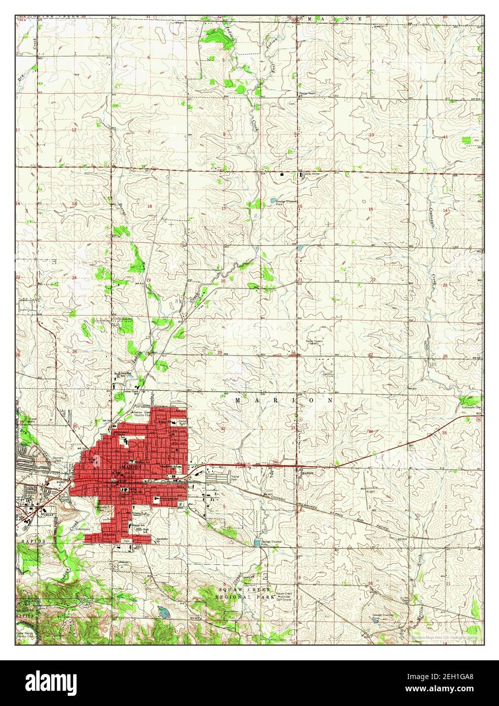 Marion, Iowa, map 1968, 1:24000, United States of America by Timeless ...