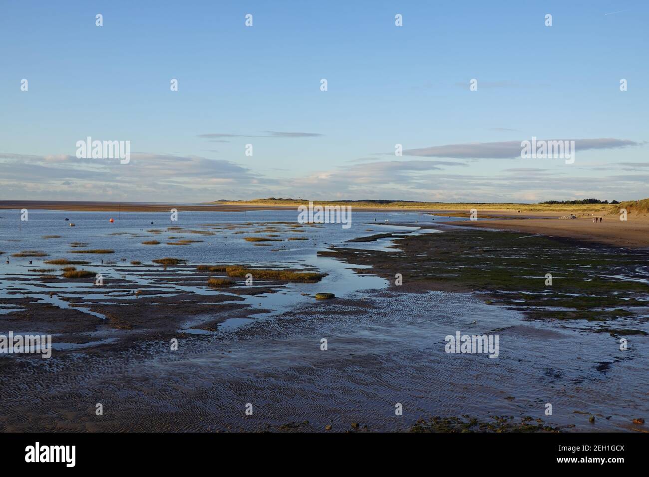 River Alt flowing into River Mersey, Hightown, Merseyside, UK Stock ...