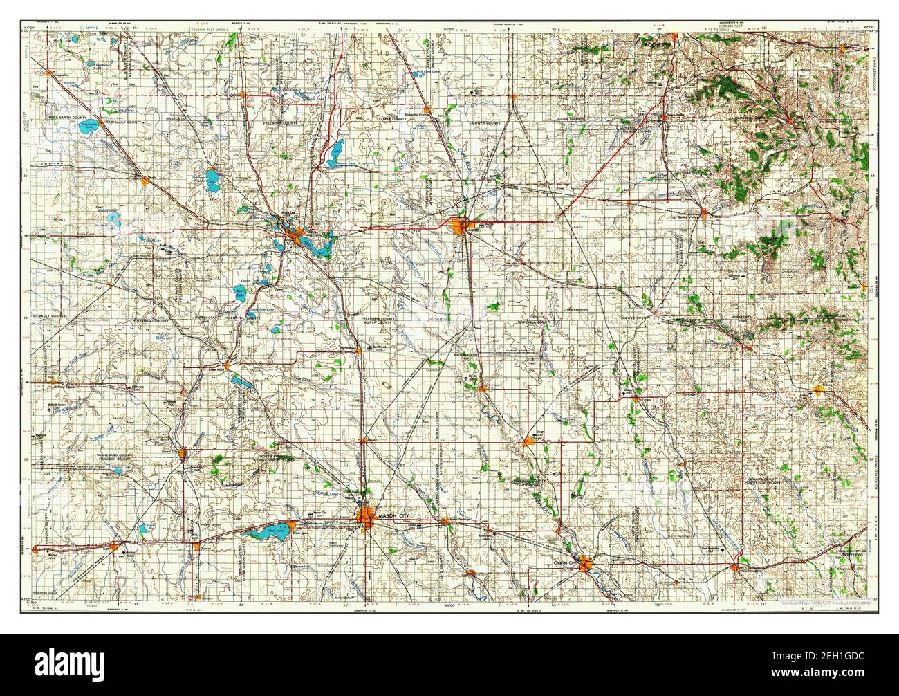 Mason City, Iowa, map 1954, 1:250000, United States of America by ...