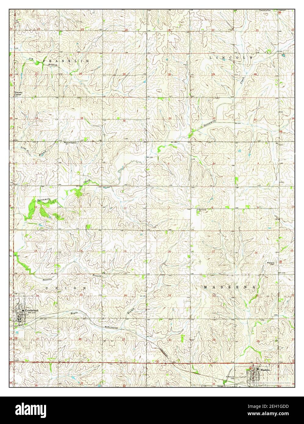 Massena, Iowa, map 1971, 1:24000, United States of America by Timeless ...